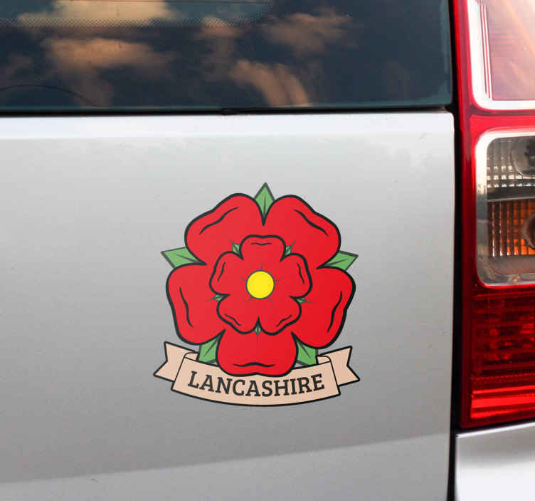 Lancashire red rose county car sticker - TenStickers