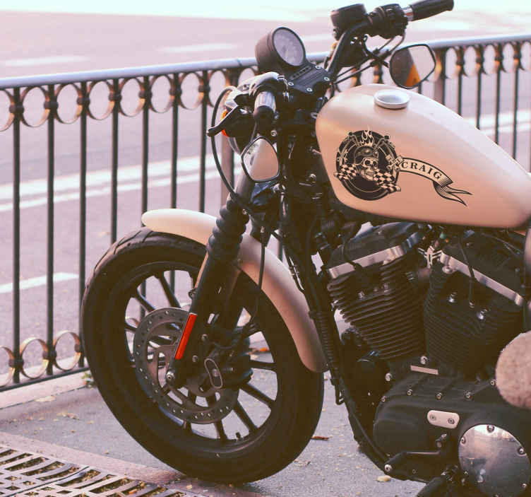 Customisable Racer motorcycle sticker - TenStickers