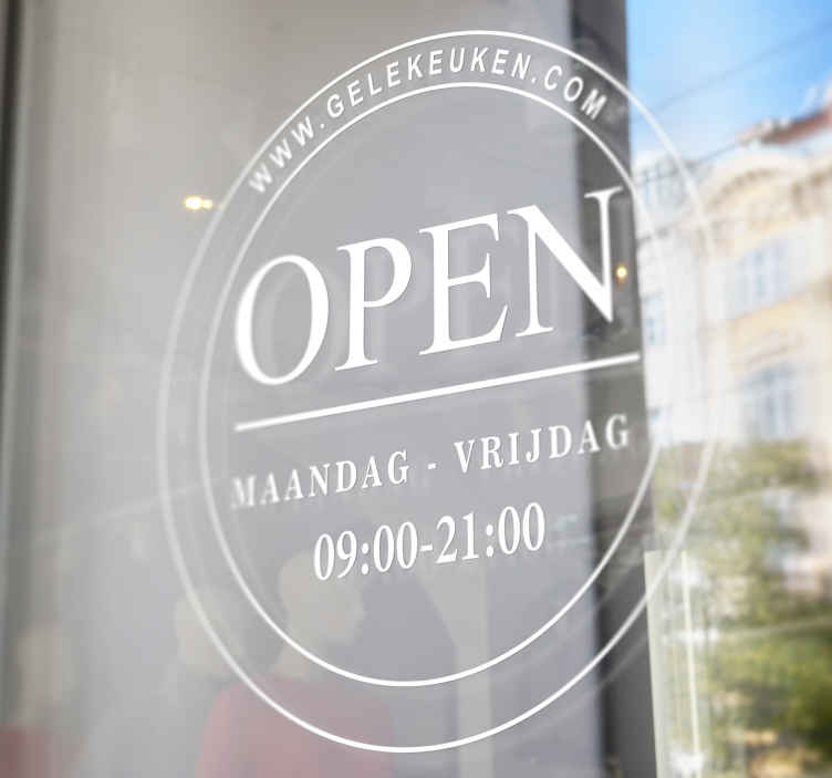 Openingstijden cirkel sticker - TenStickers
