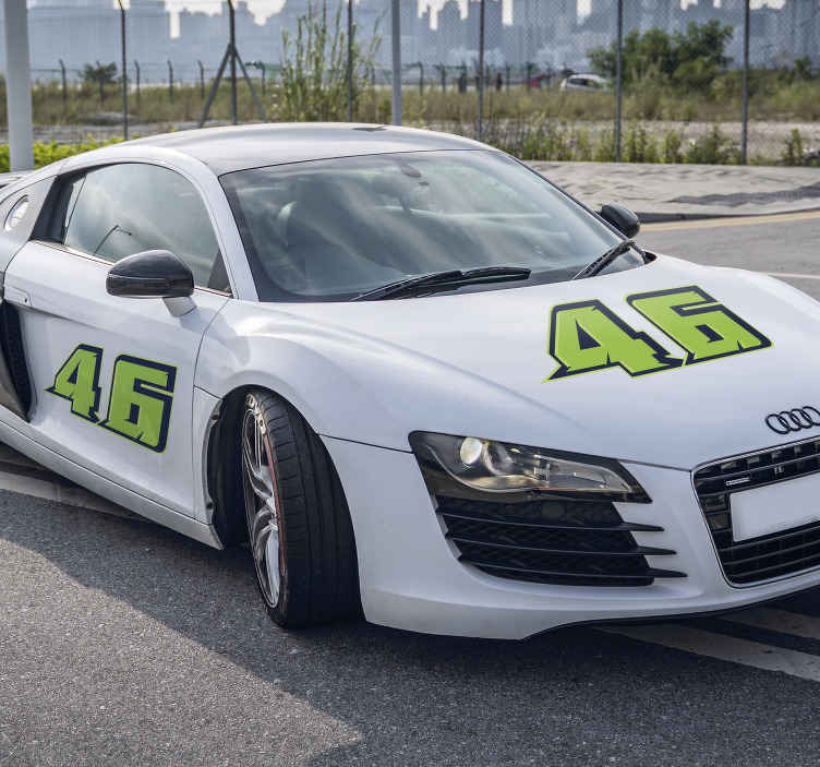 Pegatina de coche race car number - TenVinilo