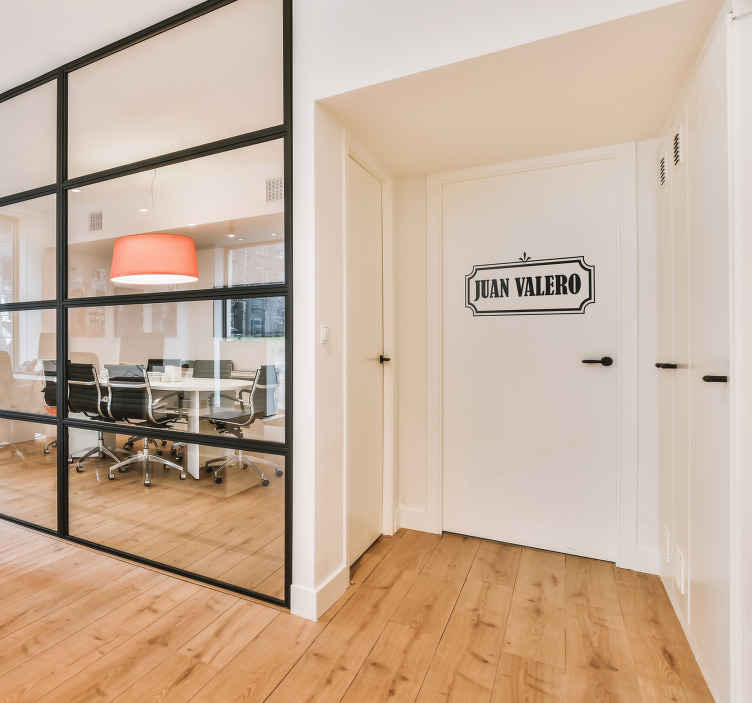 Name Tag door vinyl sticker - TenStickers