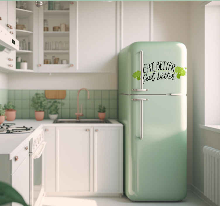 Eat better motivational food quote sticker - TenStickers