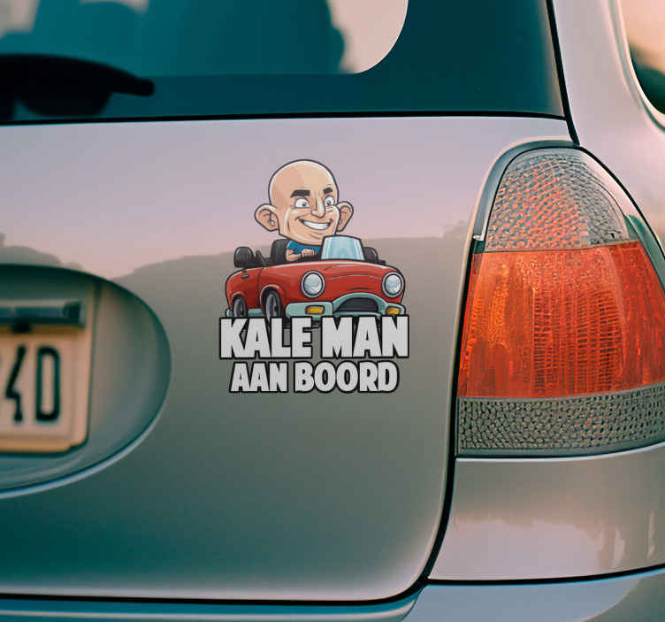 Kaal aan boord autosticker - TenStickers
