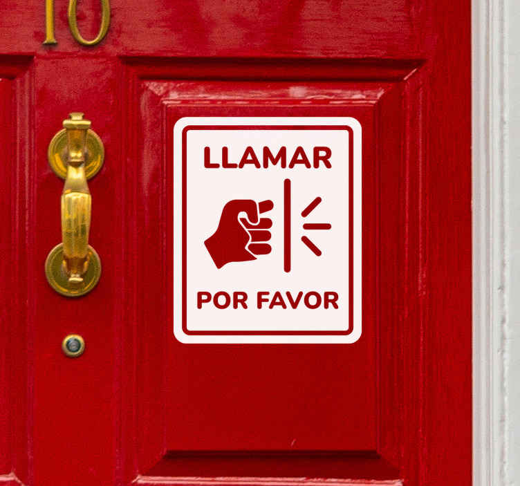 Vinilo adhesivo señalética llama por favor - TenVinilo