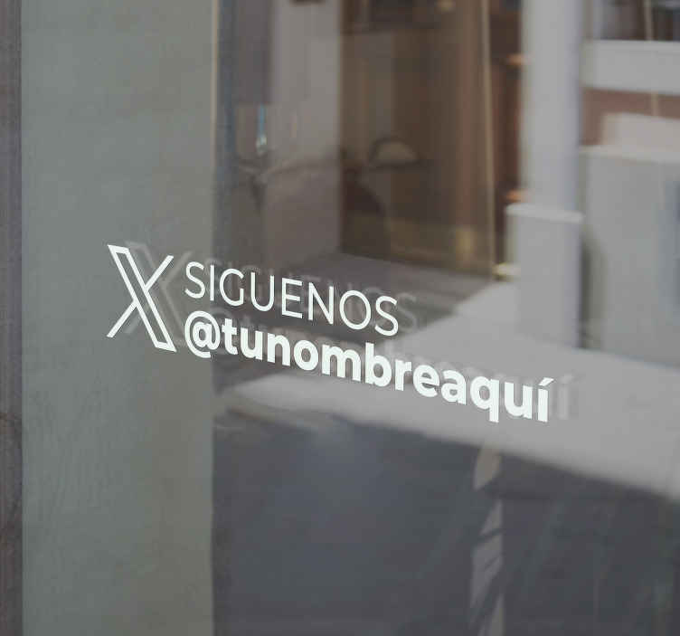 X twitter symbol "follow us" shop window decal - TenStickers