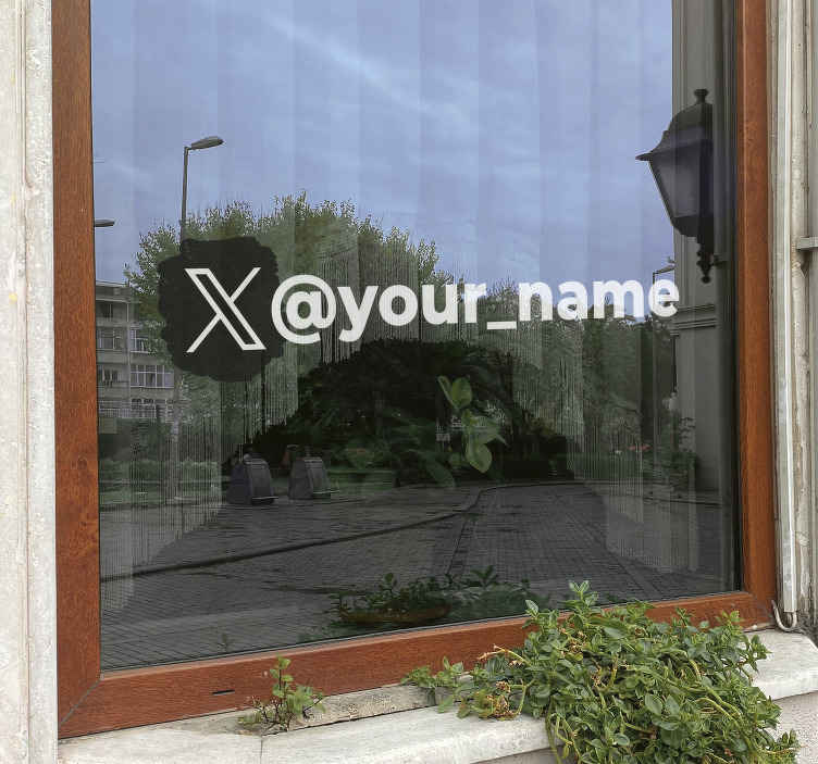 personalised X Twitter symbol shop window sticker - TenStickers