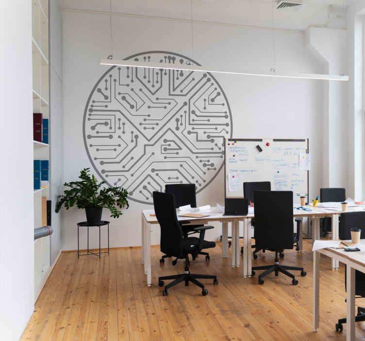 Vinil decorativo de tecnologia e internet circuito de chip - TenStickers