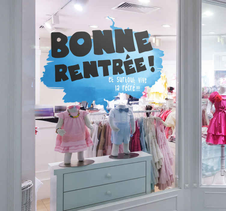 Sticker vitrine bonne rentrée et vive la récrée - TenStickers
