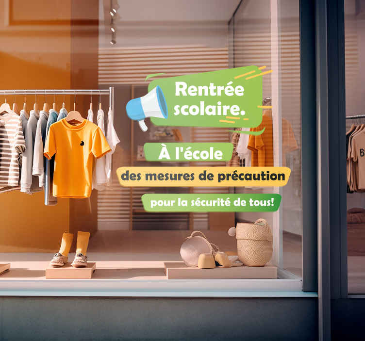 Sticker rentrée et mesures de précaution - TenStickers