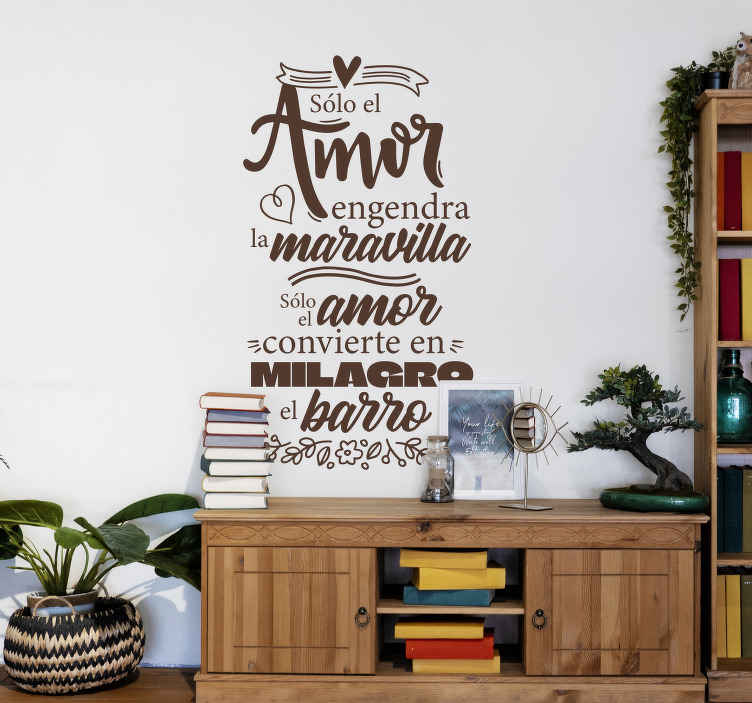 Vinilo frase el amor produce maravillas. - TenVinilo