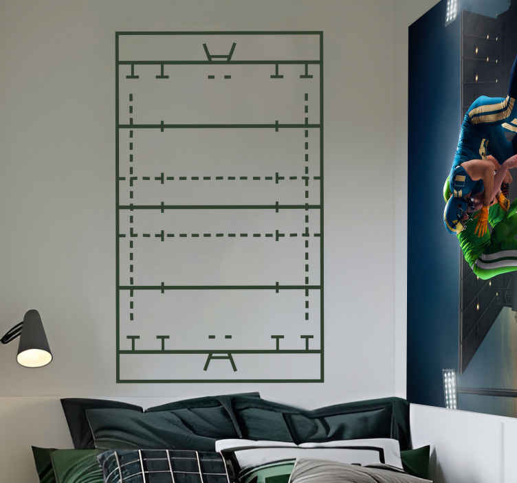 Rugby field wall decor - TenStickers