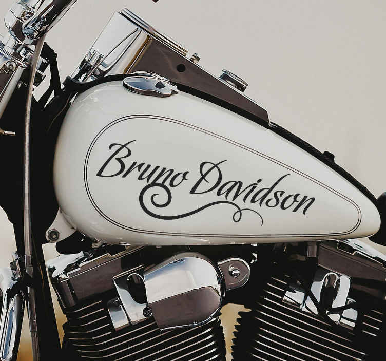 Calligraphic Filigree Name Motorbike Sticker - TenStickers