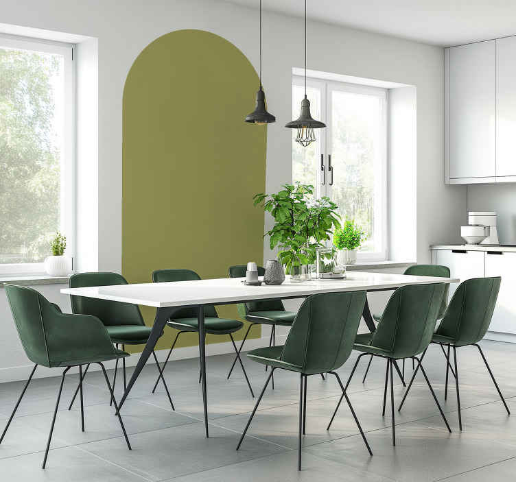 green arch wall stickers for dining room - TenStickers