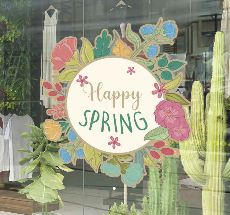 happy spring shop window sticker