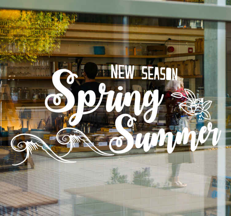 new season spring summer shop window sticker