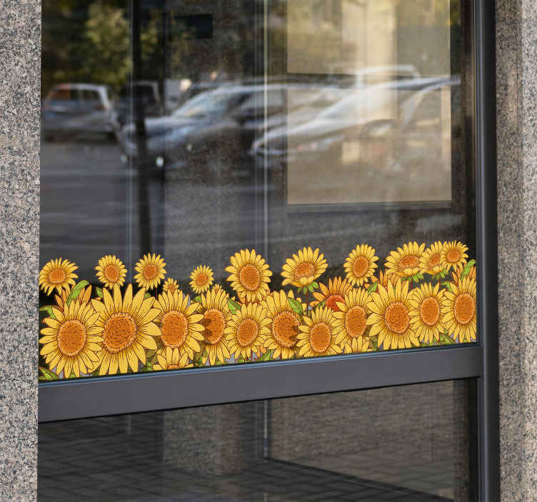 spring flowers pattern shop window sticker