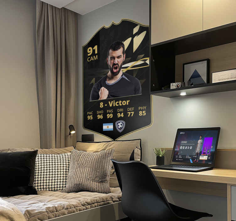 black and gold card football sticker