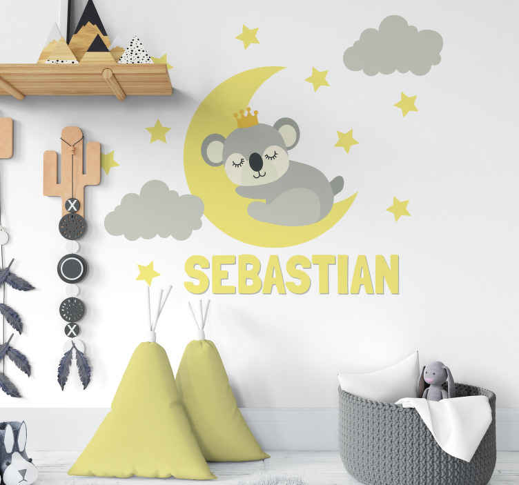 Sleeping king koala wall stickers children's room