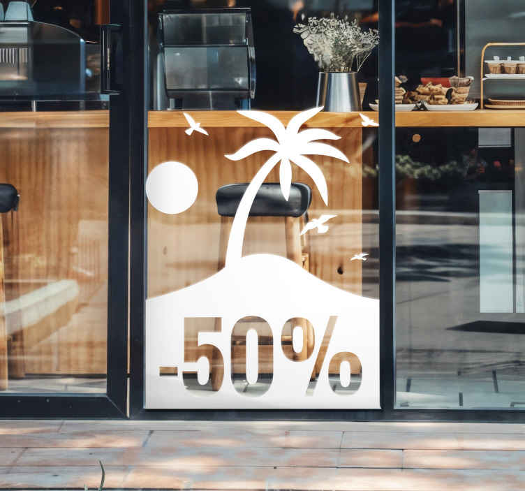 palm tree discount sale stickers