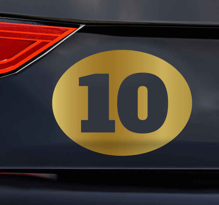 golden numbers car sticker