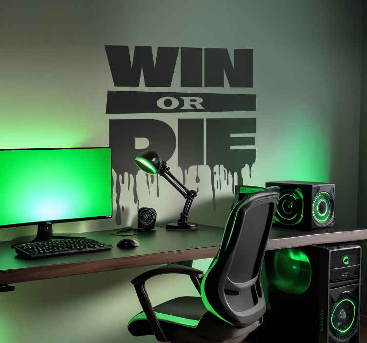 Win or die video game sticker