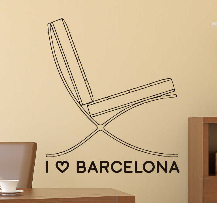 Barcelona Chair Wall Sticker - TenStickers