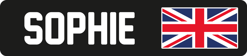 Custom UK flag and name bike name sticker