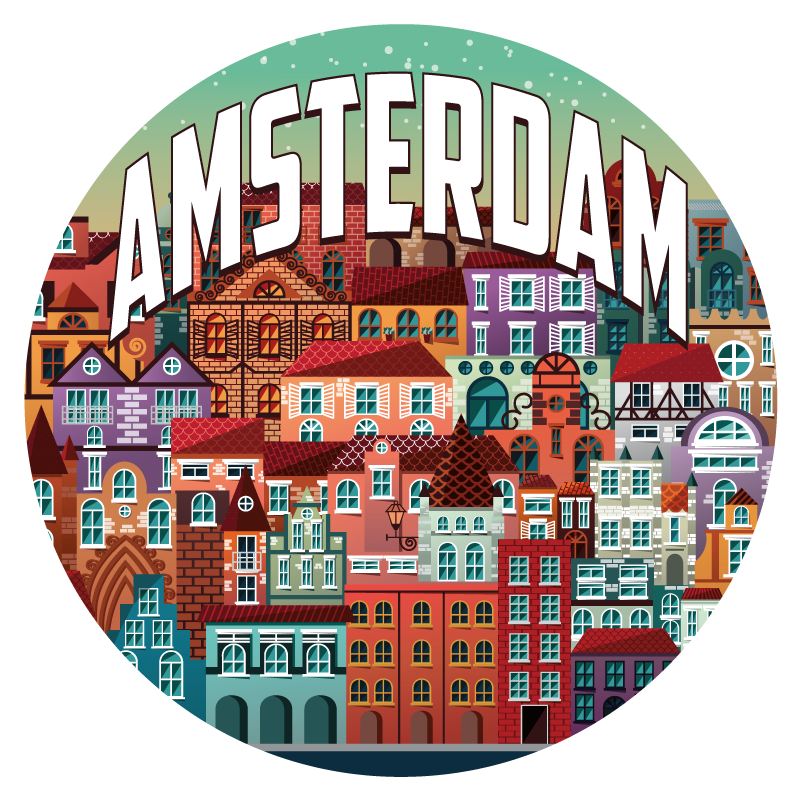 Amsterdamse huizen autosticker