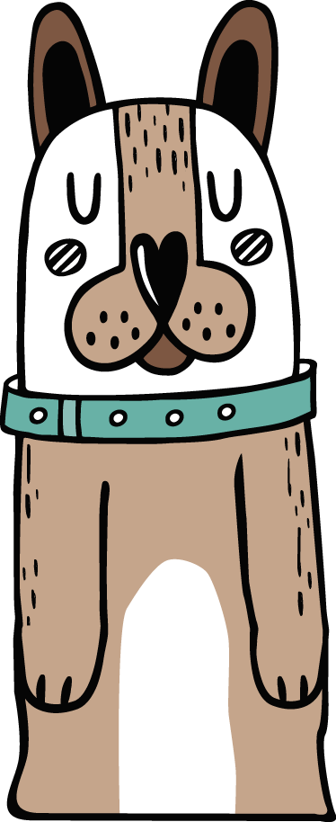 коричневая собака дверь стикер - TenStickers