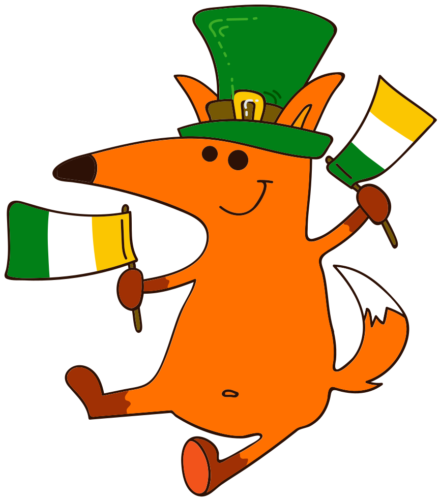 Cartoon Irish fox wild animal sticker - TenStickers