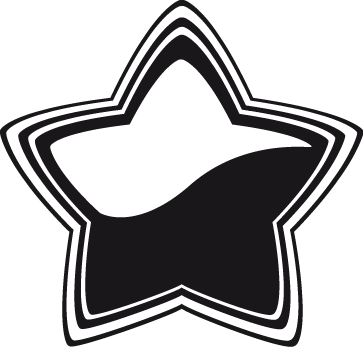 Curved Star Sticker - TenStickers