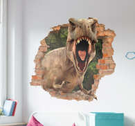 δεινόσαυρος trompe l'oeil wall decal - TenStickers