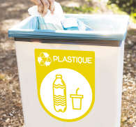 Yellow Recycle Plastic Sign Sticker - TenStickers