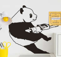 Banksy panda vinyl wall art - TenStickers