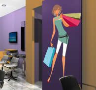 Sticker femme mode shopping - TenStickers
