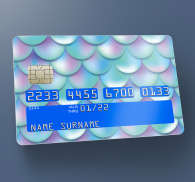 Blue and purple scales credit card sticker - TenStickers