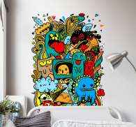 Abstract Grunge Monster Graffiti sticker - TenStickers