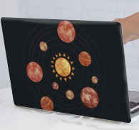 Sluneční soustava oranžový akvarel notebook obtisk - TenStickers