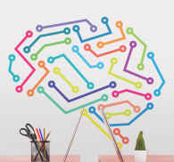 Naljepnica na zidu povezanog ureda za mozak - TenStickers