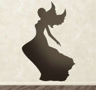 Sticker decorativo silhouette angelo - TenStickers