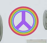 Rainbow peace sign car decal - TenStickers
