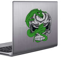 Dragon & Skull Laptop Sticker - TenStickers