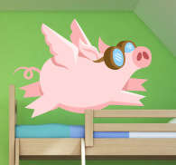 Létající prasata děti samolepka - TenStickers