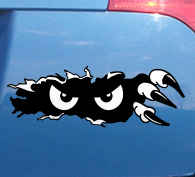 Monocolor peeking eyes design car decal - TenStickers