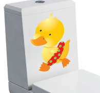 Ente mit Schwimmring Sticker - TenStickers