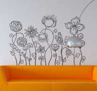 Sticker decorativo cortina di fiori - TenStickers