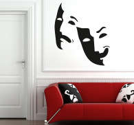 Muursticker decoratieve theater maskers - TenStickers