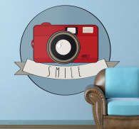 Smile Camera Wall Sticker - TenStickers