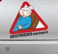 Sticker grootmoeder aan boord auto - TenStickers