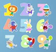 Naklejka dla dzieci kolorowe cyferki - TenStickers